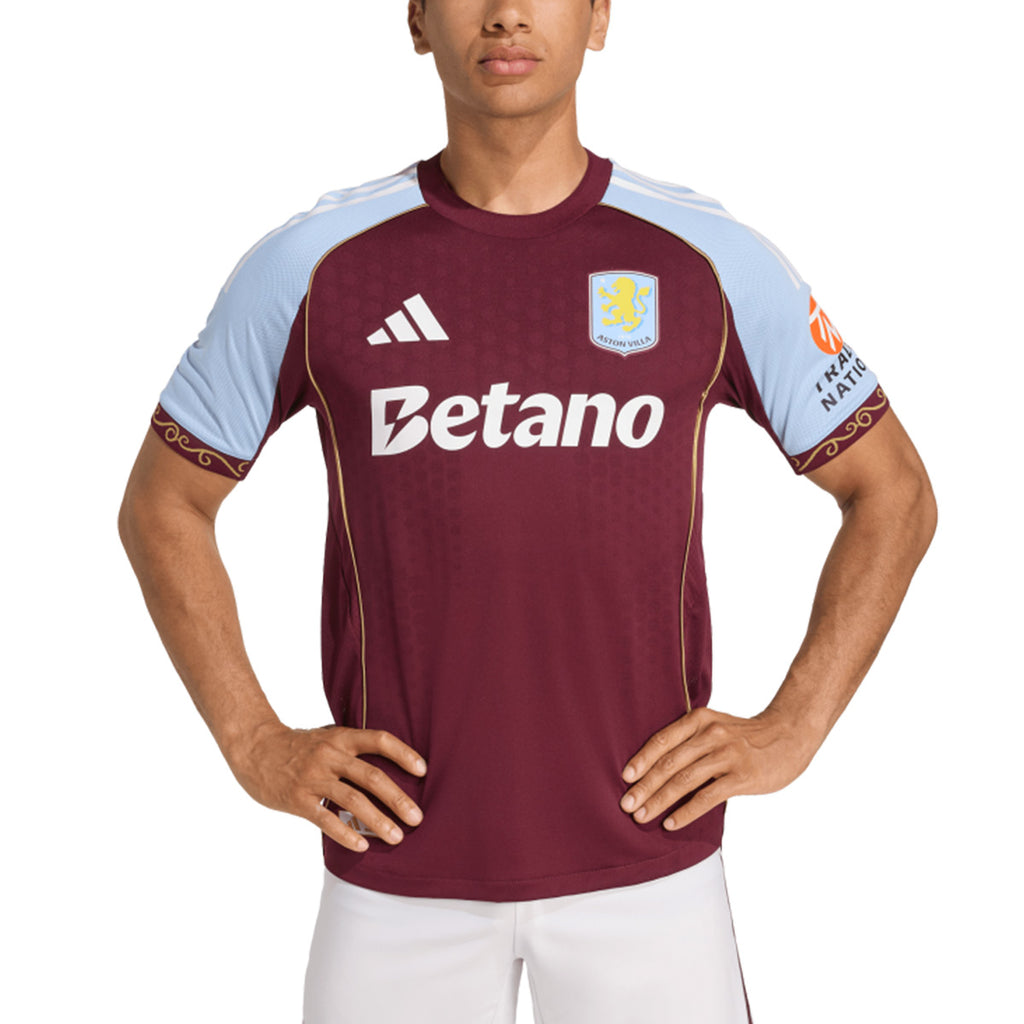 ADIDAS ASTON VILLA 2025/2026 HOME PLAYER JERSEY - MAROON/GLOW BLUE ...