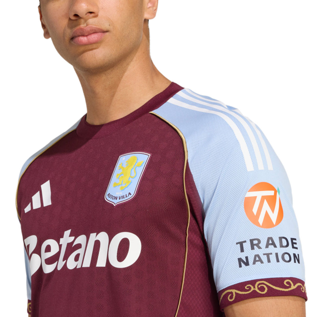 ADIDAS ASTON VILLA 2025/2026 HOME PLAYER JERSEY - MAROON/GLOW BLUE ...