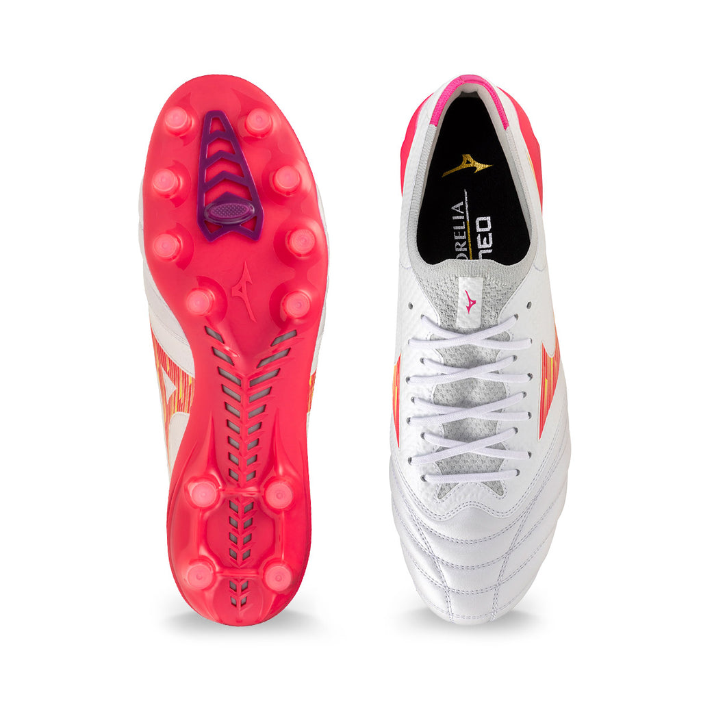 MIZUNO MORELIA NEO IV BETA ELITE FG - WHITE/PINK TETRA/FUCHSIA – Ari ...